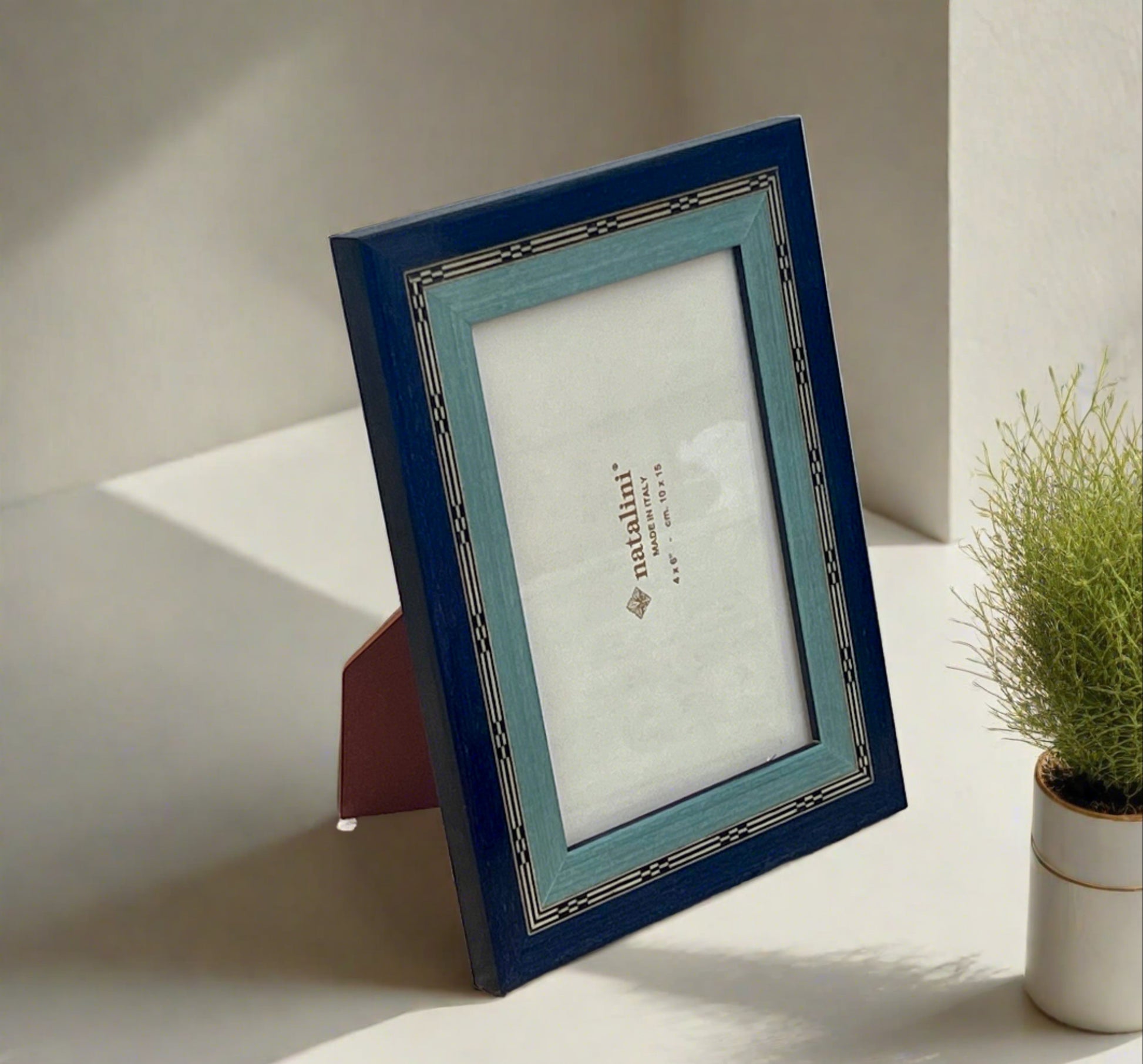 Natalini Blue and Turquoise Patterned Photo Frame 4 x 6 – Hampton Homeware
