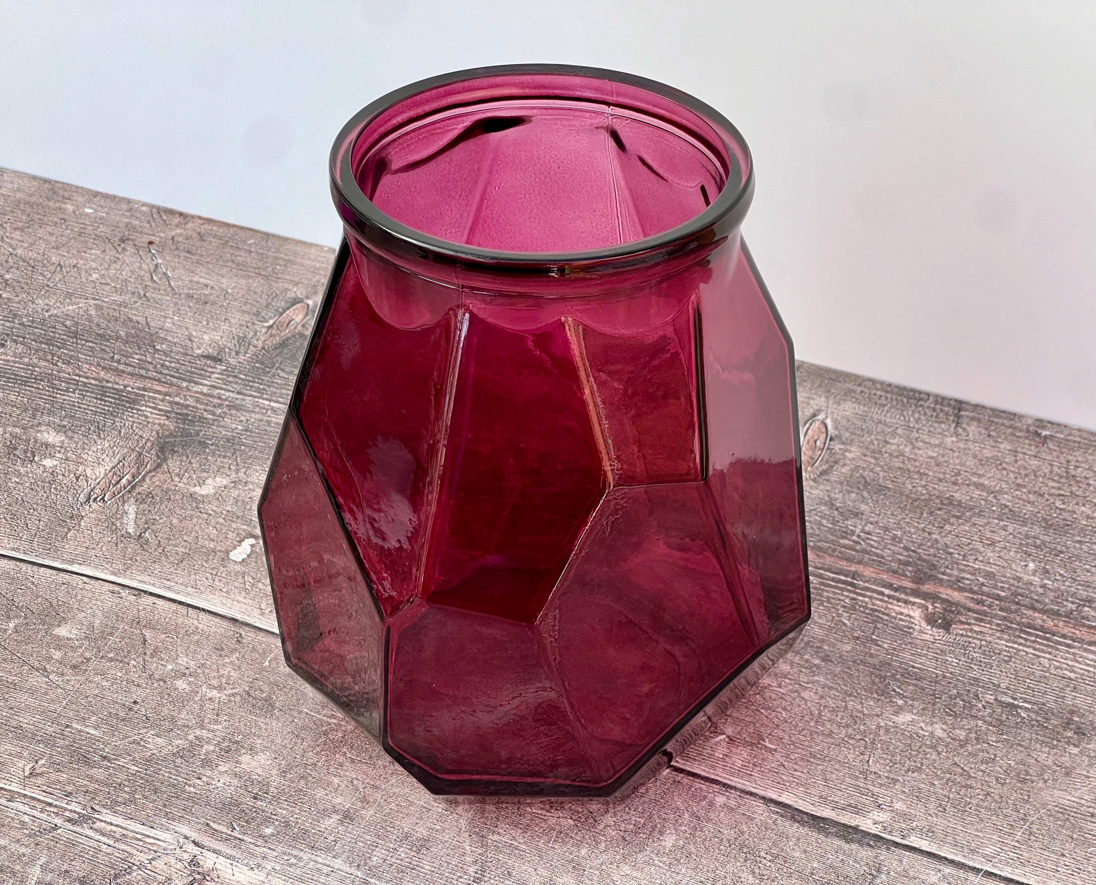 Pink Recycled Glass Vase, 19cm – Hampton Homeware